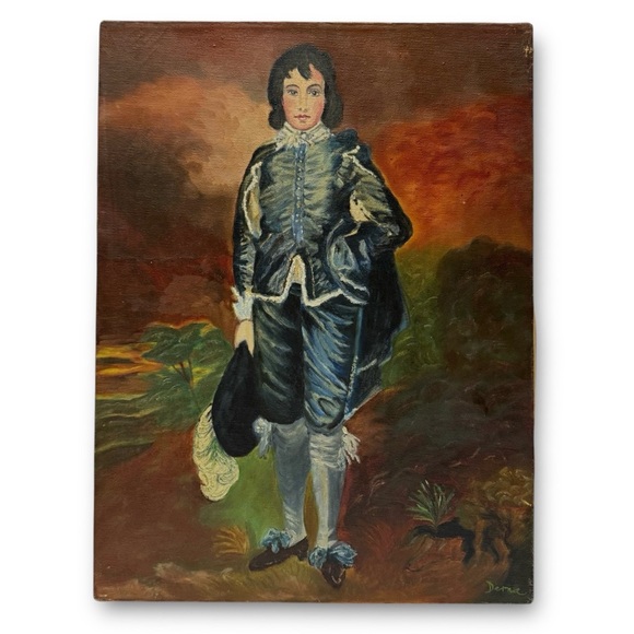 Vintage | Art | Vintage Regency Era Portrait The Blue Boy Oil Painting ...
